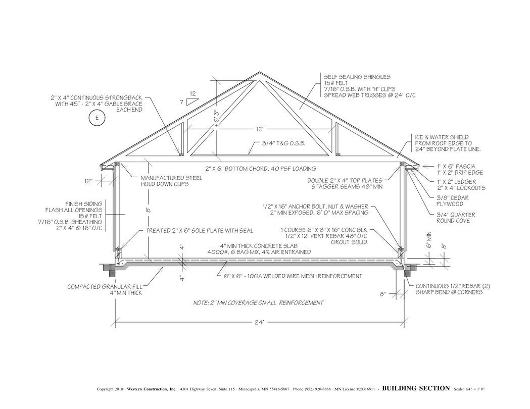 St Louis Park Two Car Garage with Storage Truss